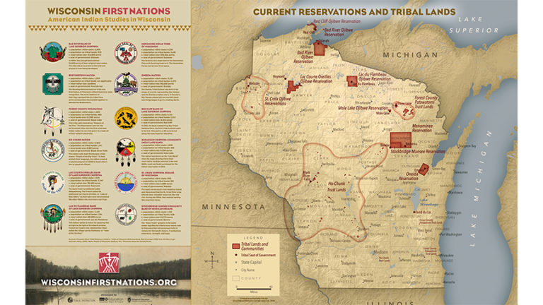 Current Tribal Lands Map and Native Nations Facts - Wisconsin First Nations